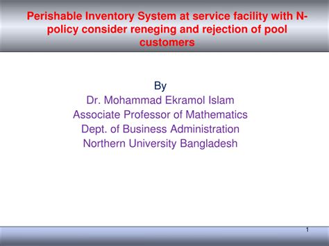 Pdf Perishable Inventory System At Service Facility With N Policy Consider Reneging And