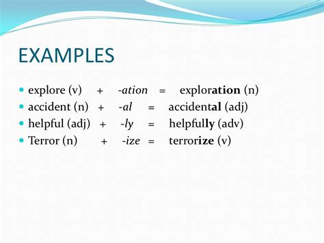 Derivational Suffixes