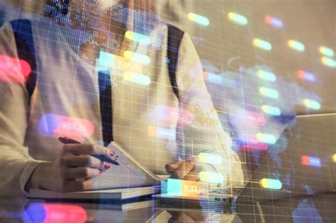 Premium Photo Multi Exposure Of Woman Hands Working On Computer And