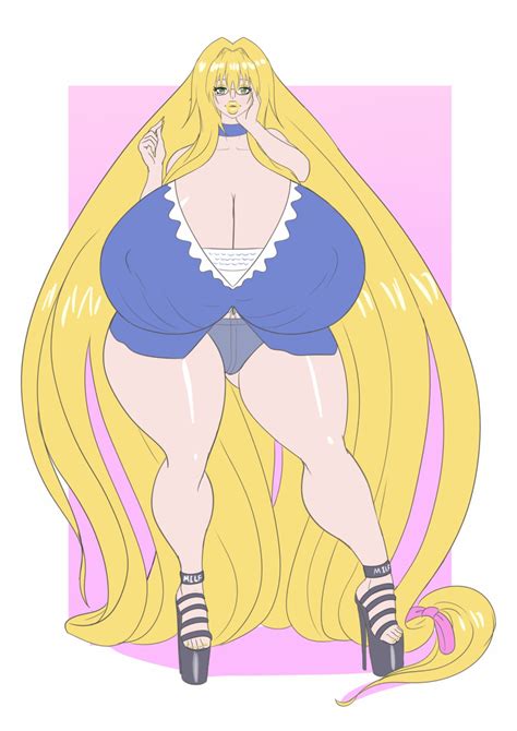 Rule 34 Annon Bimbo Bimbofication Blonde Hair Choker Gigantic Breasts