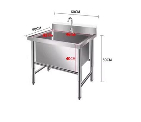 ซิงค์สแตนเลส1หลุม 1 ก็อก ขนาด 60 60 สูง 80 ซม อ่างลึก 40 ซม หนา 1 0 มิล