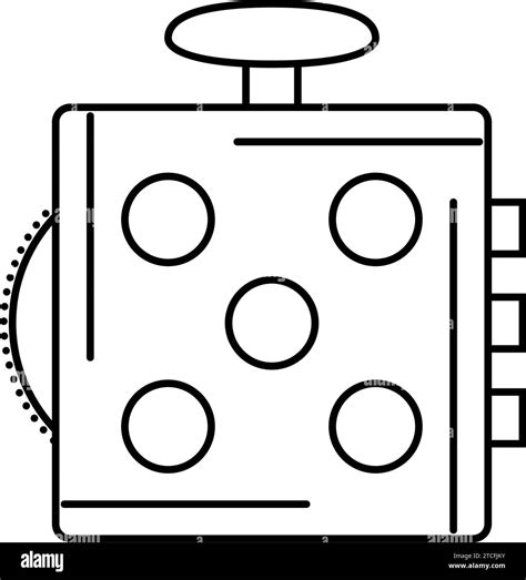 Fidget Cube Toy Line Icon Vector Illustration Stock Vector Image And Art