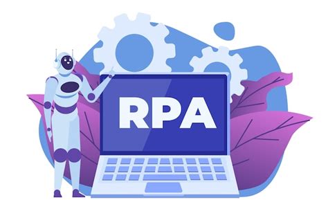 Premium Vector Robotic Process Automation Concept Rpa Robot Or Chat Bot Helps People In