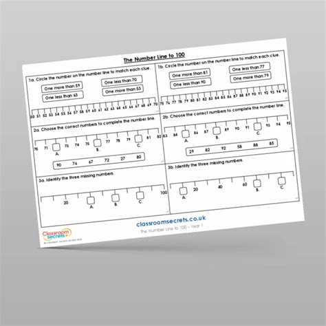 Year 1 The Number Line To 100 Varied Fluency Resource Classroom Secrets