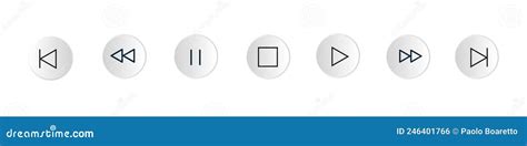 Media Player Buttons Icon Set Stock Illustration Illustration Of Buttons Simple 246401766