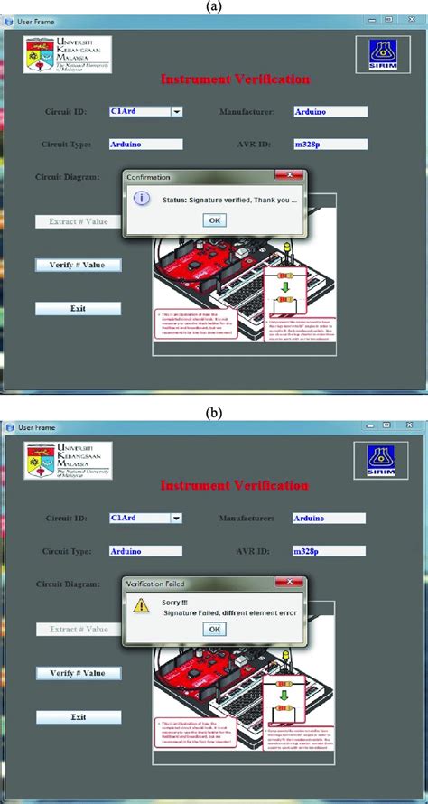 Screenshots Of The Prototype Results A ES S Code Is Authentic B Download Scientific