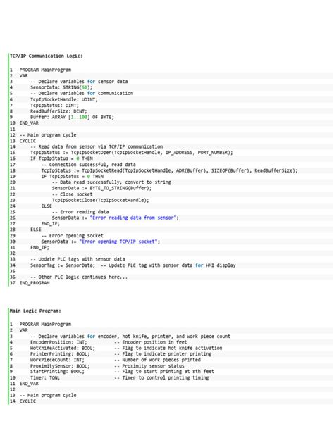 Structured Text Logic Pdf Programmable Logic Controller