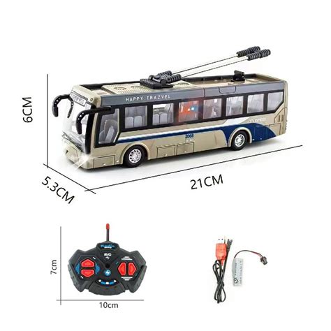 Wholesale MHz RC Bus Toy With Lights CH Simulation Tourist Sightseeing Bus USB Rechargeable