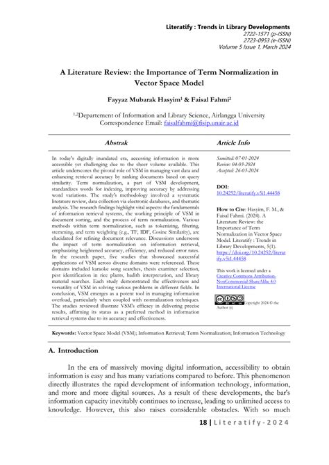 pdf a literature review the importance of term normalization in