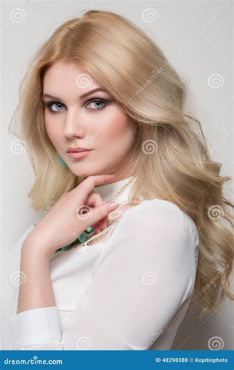 Beautiful Woman With Blond Hair Stock Photo Image Of Color Lady