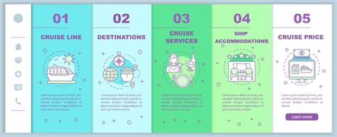 Premium Vector Cruise Information Onboarding Mobile Web Pages Vector Template Cruise Line