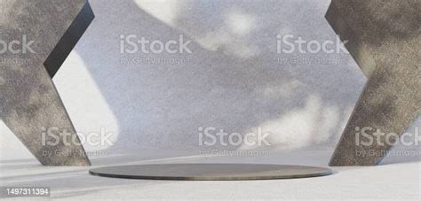 곡선 바닥 곡선 콘크리트 배경 로프트 장면 배경 디스플레이 벽 무대 연단 연단 베이스 쇼 3d 그림 받침대에 대한 스톡 사진 및 기타 이미지 Istock