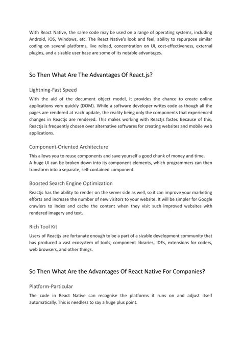 Ppt Reactjs Vs React Native The Main Differences And Advantages