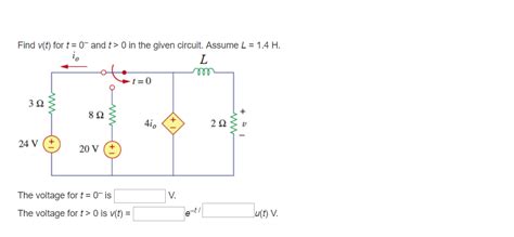 Solved Find V T For T And T In The Given Circuit Chegg Com