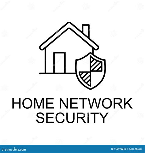 Home Network Security Outline Icon Element Of Data Protection Icon With Name For Mobile Concept