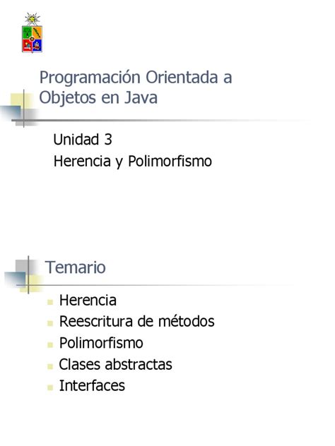 Programación Orientada A Objetos En Java Unidad 3 Herencia Y Polimorfismo Pdf Inheritance