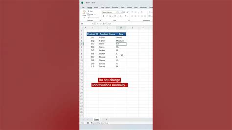 Switch Formula In Excel Simplify Size Abbreviations To Full Names Instantly Youtube