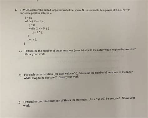 Solved 6 15 Consider The Nested Loops Shown Below Where