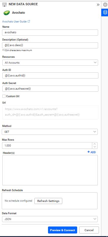 How To Create Data Source For Avochato Web Service Bold Bi Docs