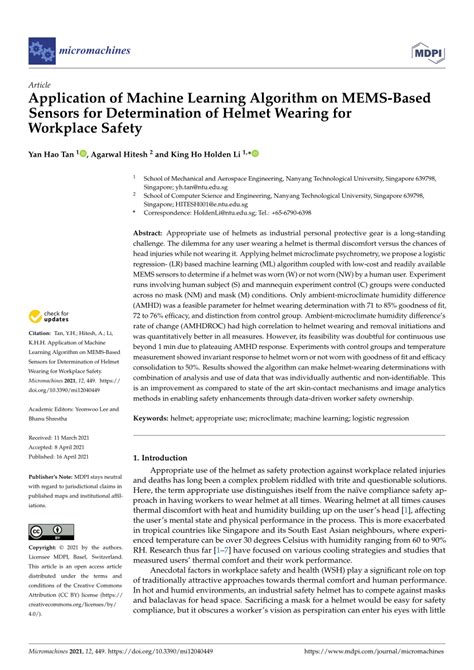 Pdf Application Of Machine Learning Algorithm On Mems Based Sensors