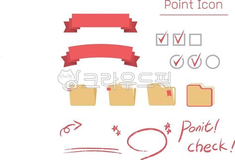 리본 중요 체크 폴더 아이콘 사진이미지일러스트캘리그라피 Shlovelk작가