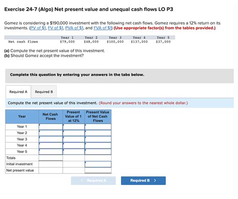 Solved Exercise 24 7 Algo Net Present Value And Unequal