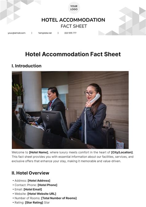 Free Hotel Accomodation Fact Sheet Template To Edit Online