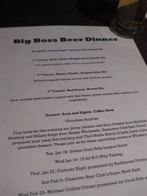 Photos Big Boss Beer Dinner Whiskey Warehouse Eat My Charlotte