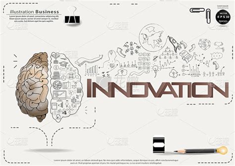 插画业务。设计创意和概念思维。为了成功，计划，思考，搜索，分析，沟通，未来的想法，创新技术现代。矢量