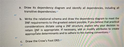 Solved A Draw Its Dependency Diagram And Identify All Chegg Com