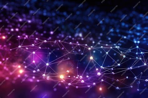 Premium Ai Image 3d Rendering Of Abstract Technology Background With Connecting Dots And Lines