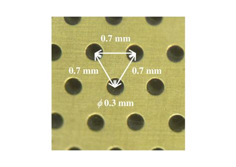 color online photograph of dg m thgem hole array pattern diameter