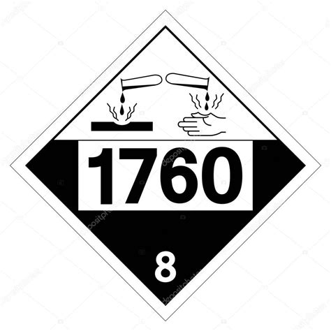 Un1760 Clase 8 Compuestos De Limpieza Signo De Símbolo Ilustración De
