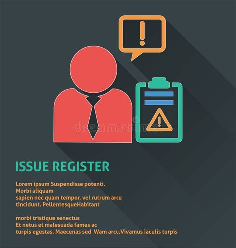 Project Management Icon Issue Register Icon Stock Vector