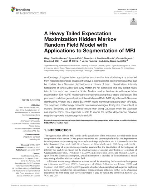 Pdf A Heavy Tailed Expectation Maximization Hidden Markov Random Field Model With Applications