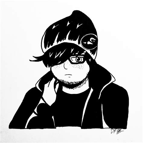 Black And White Emo Self Portrait By Screamflightart On Newgrounds