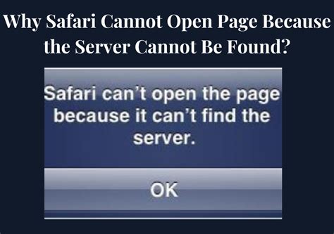 Why Safari Cannot Open Page Because The Server Cannot Be Found