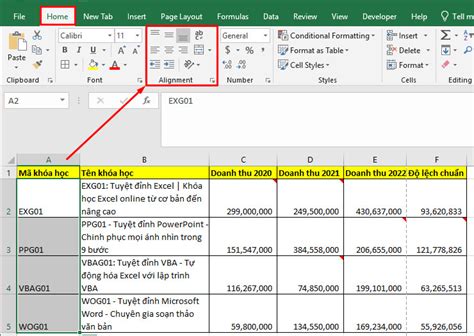 hướng dẫn cách căn giữa ô trong excel nhanh chóng