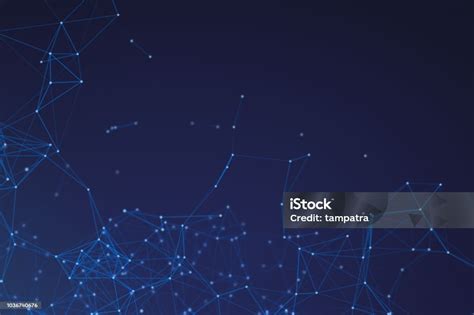 디지털 컴퓨터 데이터와 네트워크 연결 삼각형 라인 미래 기술 개념에 분야 총 입자 배경입니다 3d 추상 그림 0명에 대한 스톡 사진 및 기타 이미지 Istock