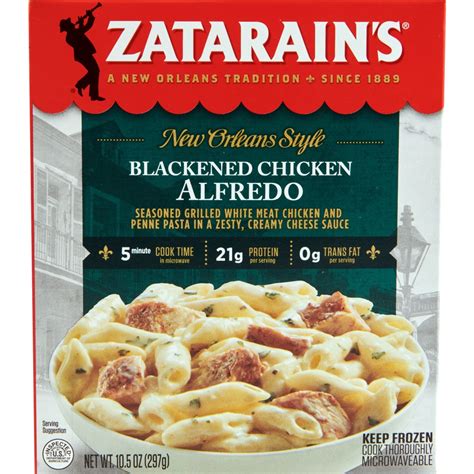 Zatarains Blackened Chicken Alfredo Frozen Dinner 10 5 Oz Kroger