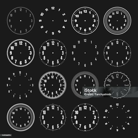 기계식 시계는 아라비아 숫자 베젤로 향합니다 화이트 워치는 분 시간 표시 및 숫자로 다이얼합니다 타이머 또는 스톱워치 요소 분할이 있는 빈 측정 원 눈금 벡터 일러스트 레이