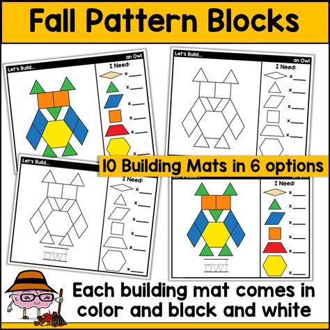 Let S Build Fall Pattern Block Mats And Task Cards Center With Writing Made By Teachers