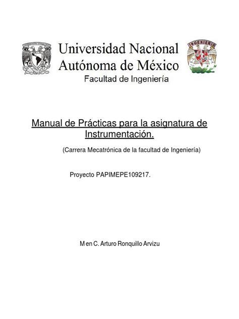 Manual De Practicas De Instrumentacion Final Pdf Software