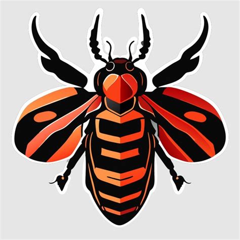 Premium Vector Asian Longhorn Beetle Sticker Vector Illustration