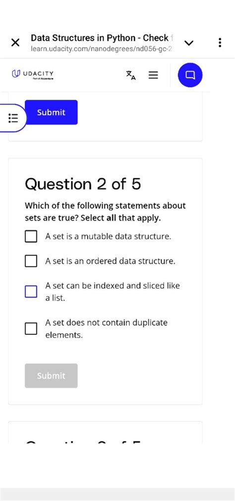 Multiple Choice Sets In Python Which Of The Following Statements About