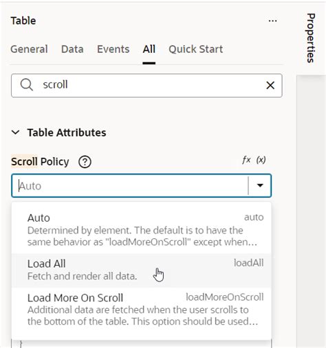 Update Pagination Behavior For A Table
