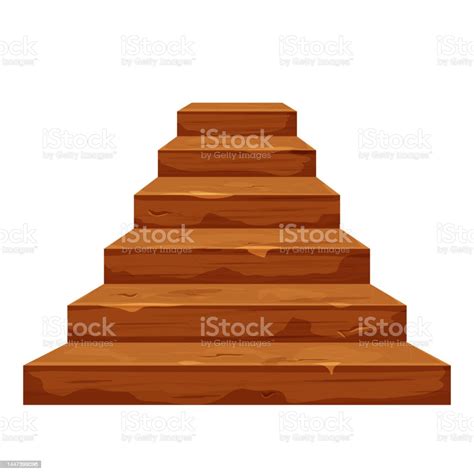 만화 스타일의 오래 된 금이 간 계단 흰색 배경에 격리된 자세한 그림 빈 집 실내 장식 농촌 건설 가구 벡터 그림 0명에 대한 스톡 벡터 아트 및 기타 이미지 Istock