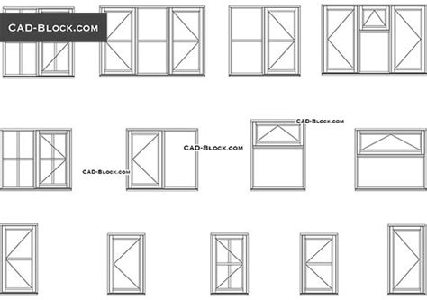 Door And Window Dynamic Block Autocad Models Cad Drawings Download