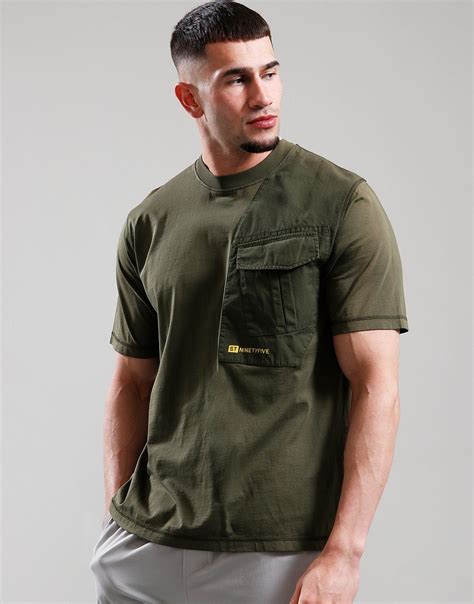 St95 Pocket T Shirt Olive Terraces Menswear