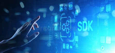 SDK Software Development Kit Programming Language Technology Concept On Virtual Screen Stock